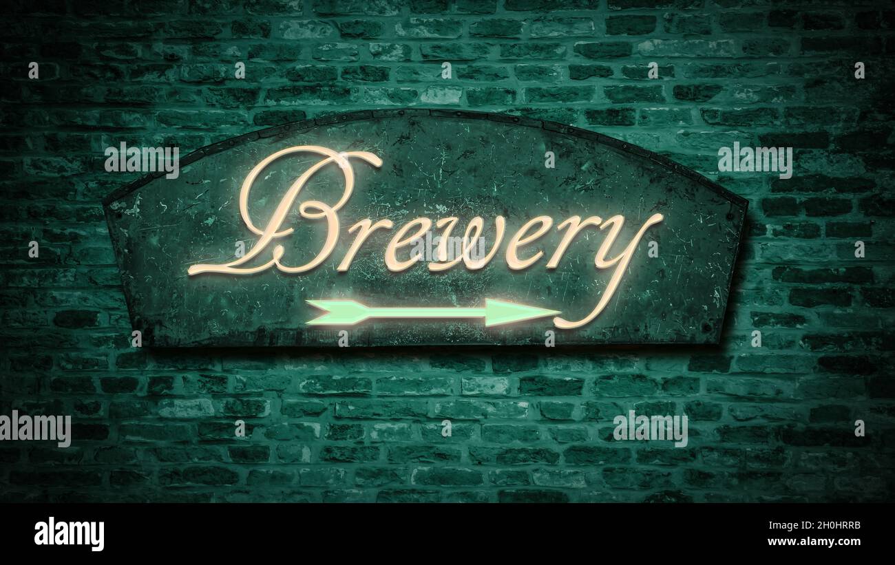Street Sign the Direction Way to Brewery Stock Photo - Alamy