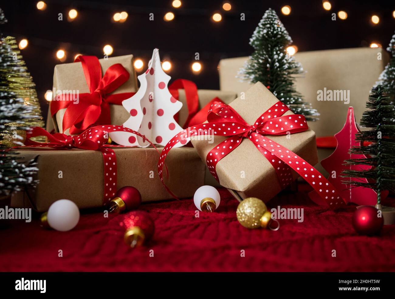 Shiny christmas tree gift boxes hi-res stock photography and images - Alamy