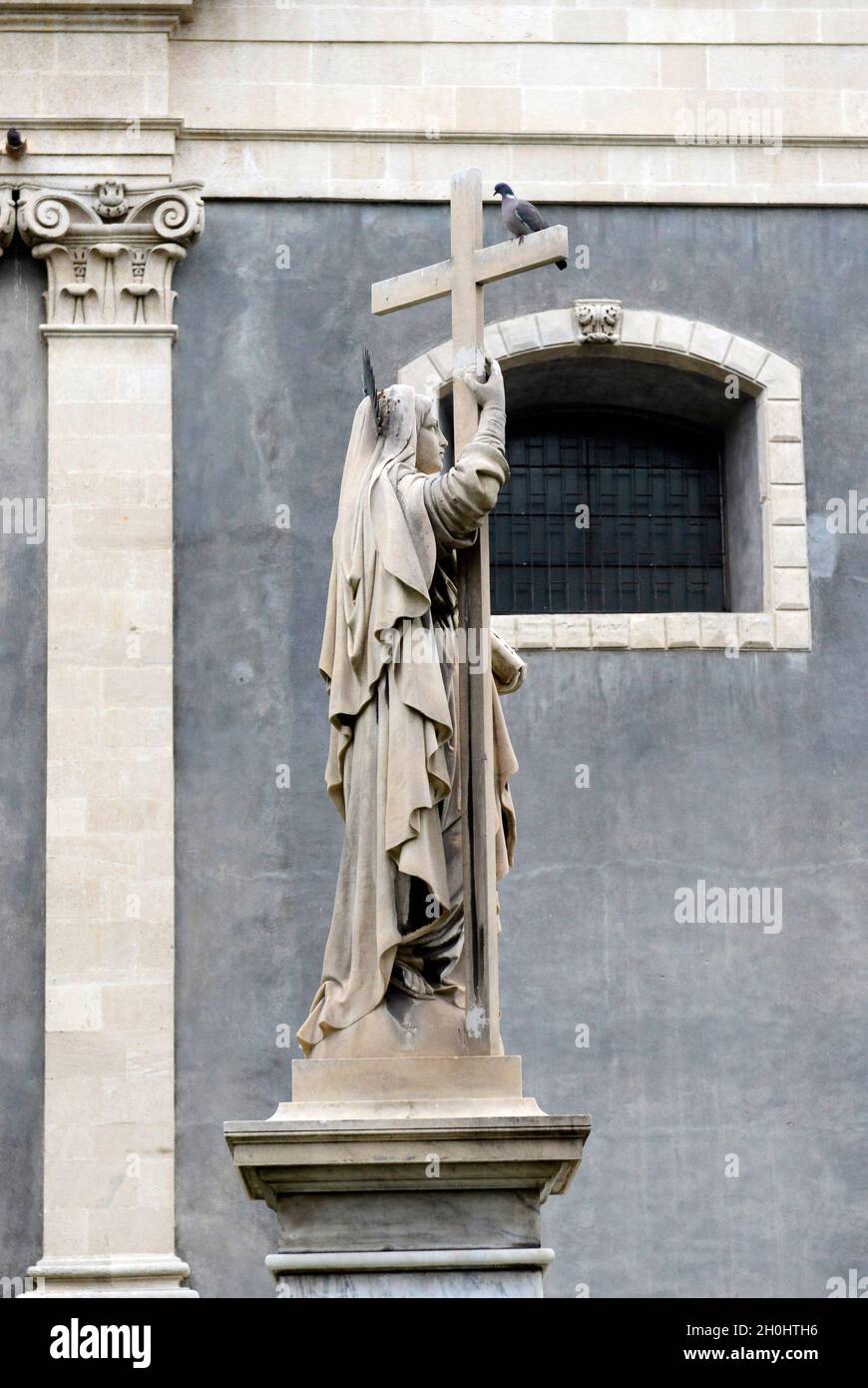 Religious figures statues at the Cattedrale di SantAgata in Catania ...