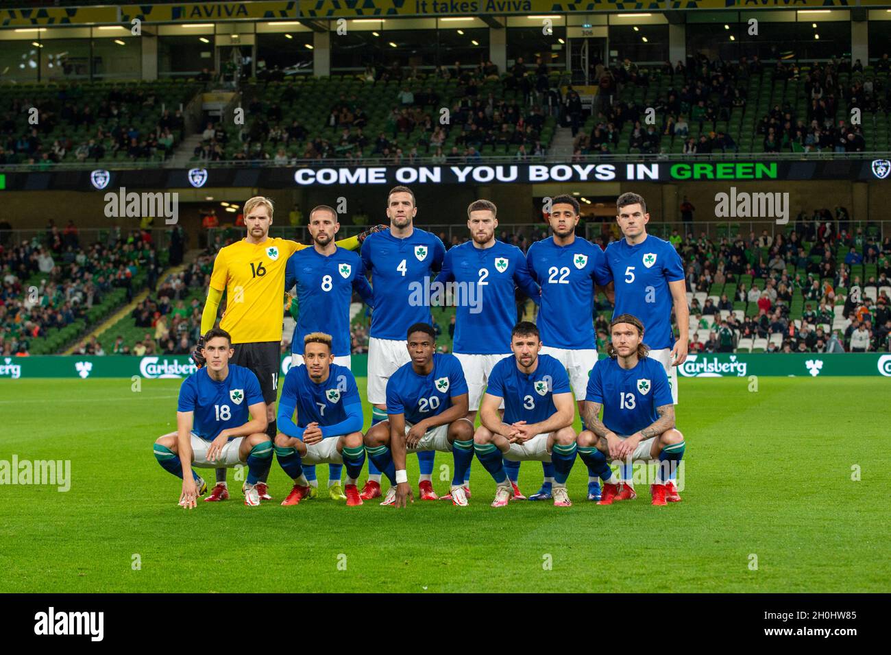 Dublin, Ireland. 12th Oct, 2021. The National Team of Ireland poses for ...