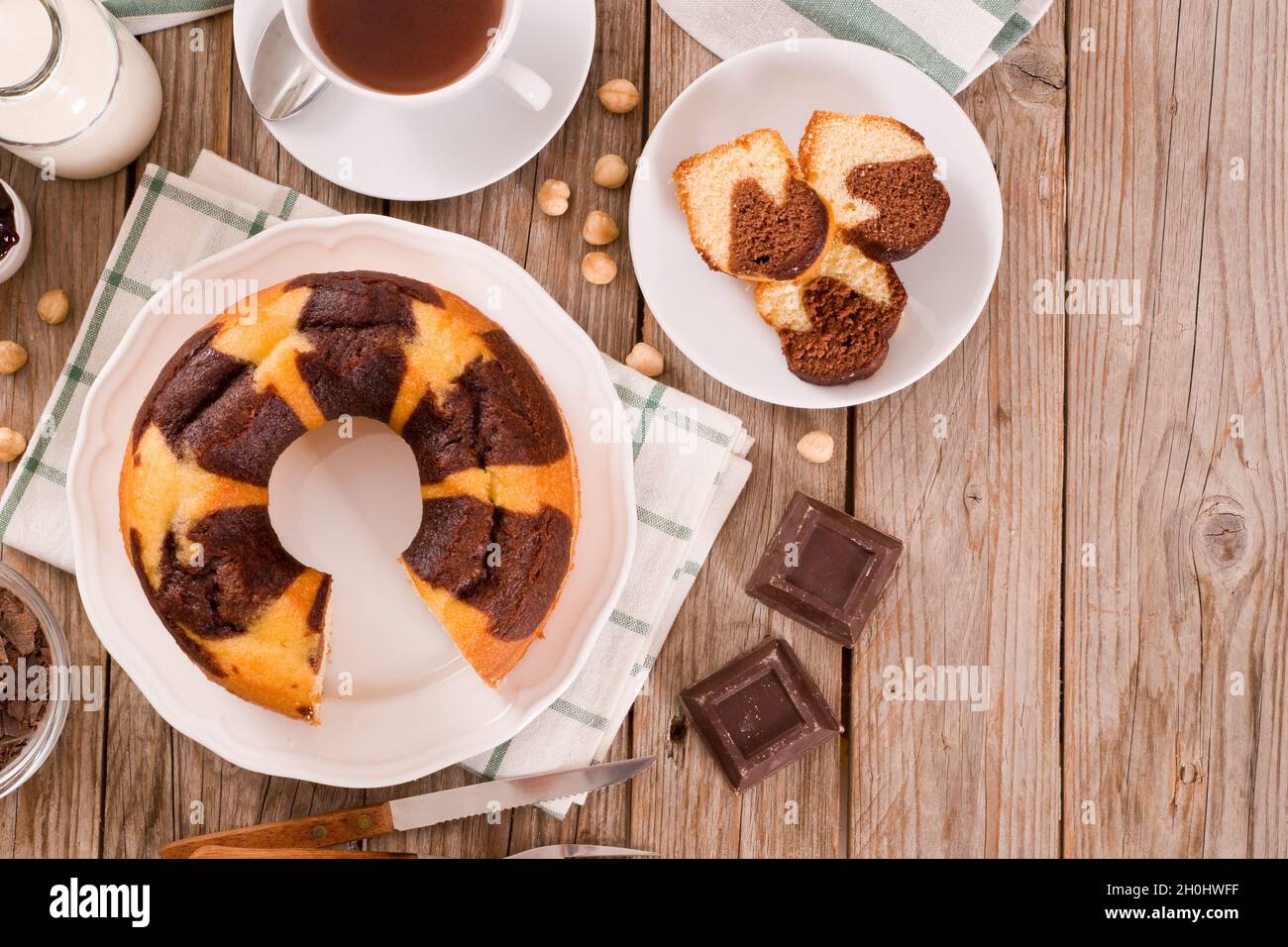 Marble ring cake Stock Photo - Alamy