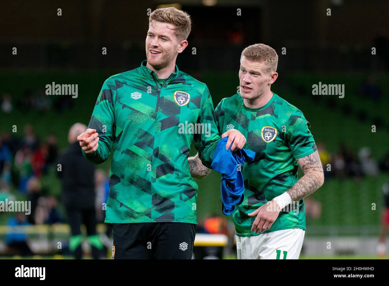 Dublin, Ireland, October 12, 2021, Nathan COLLINS of Ireland and James ...