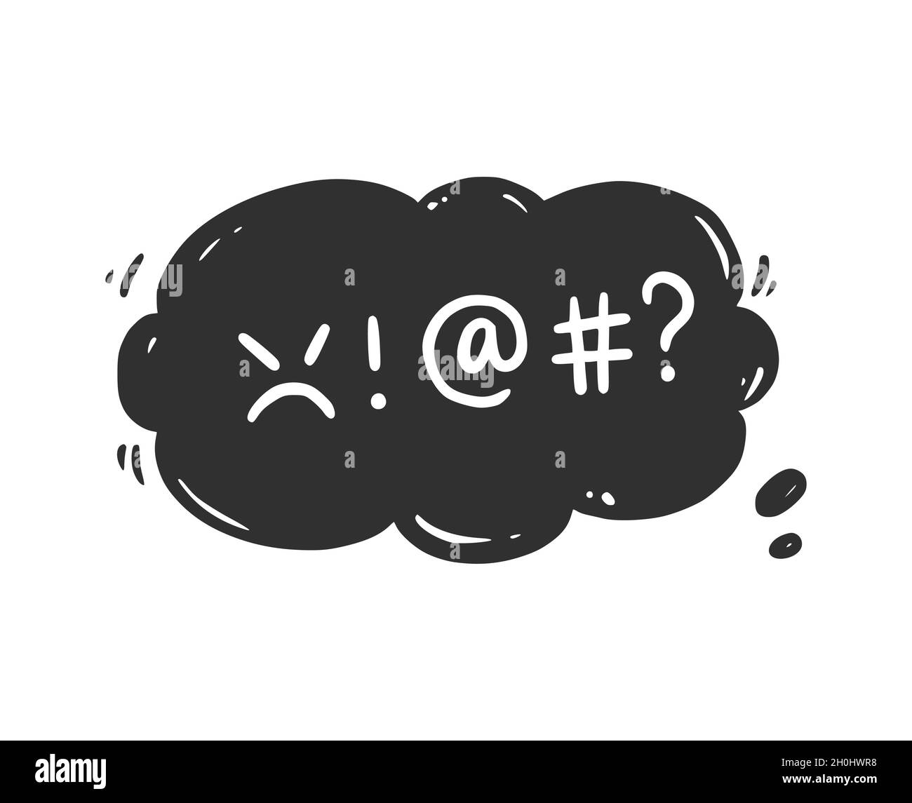 Swear word speech bubble. Curse, rude, swear word for angry, bad ...