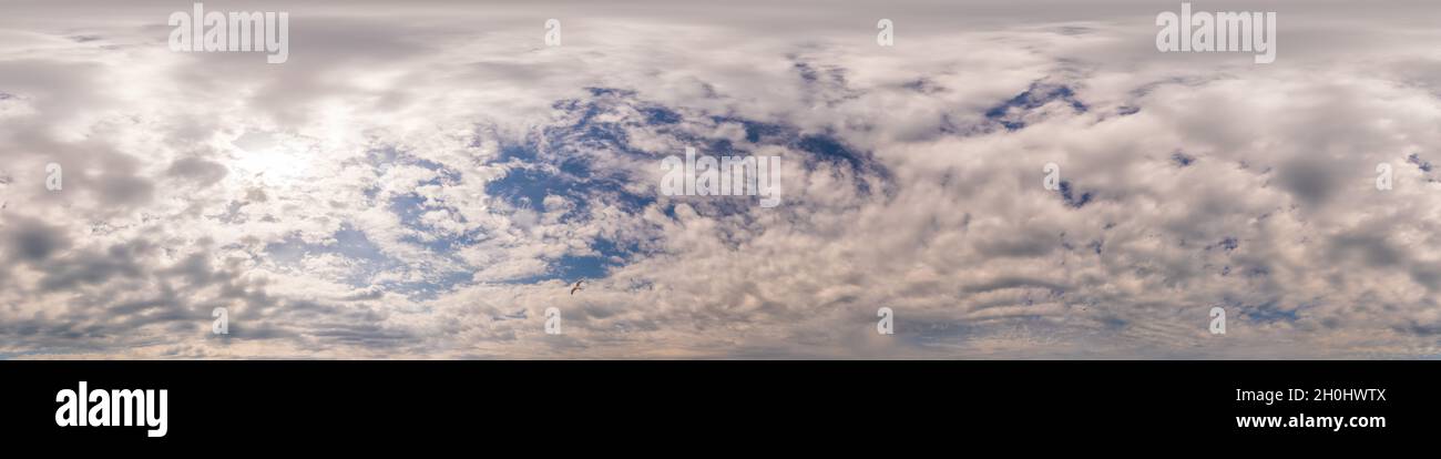 Blue sky panorama with Cumulus clouds. Seamless hdr 360 degree pano in ...
