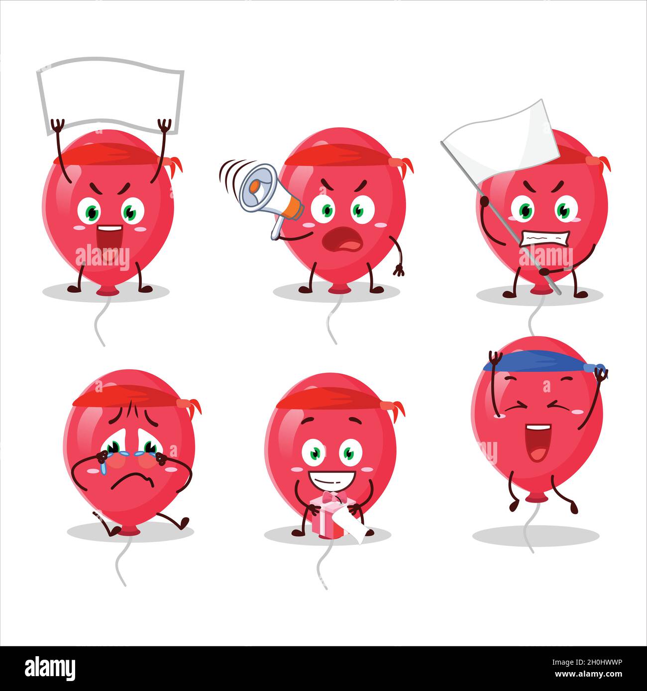 Mascot design style of red balloons character as an attractive ...