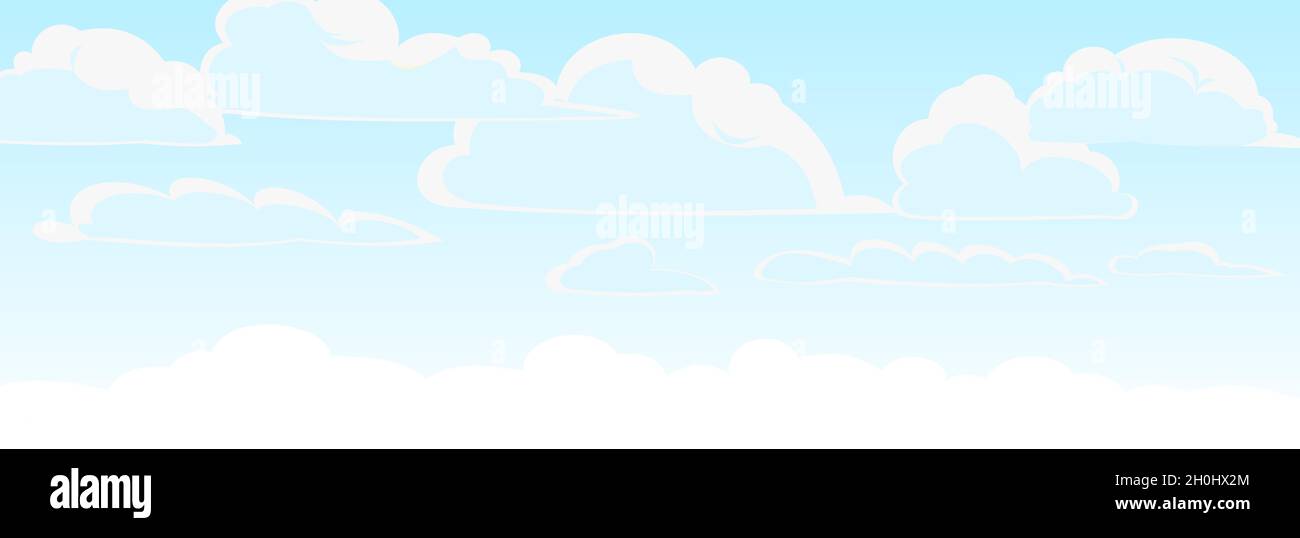 Sky background vector. Illustration in cartoon style flat design ...