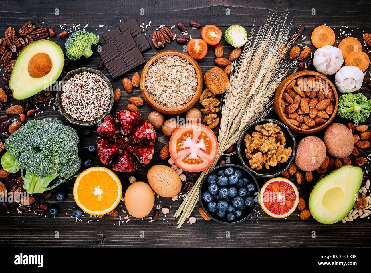 Ingredients for the healthy foods selection. The concept of healthy ...