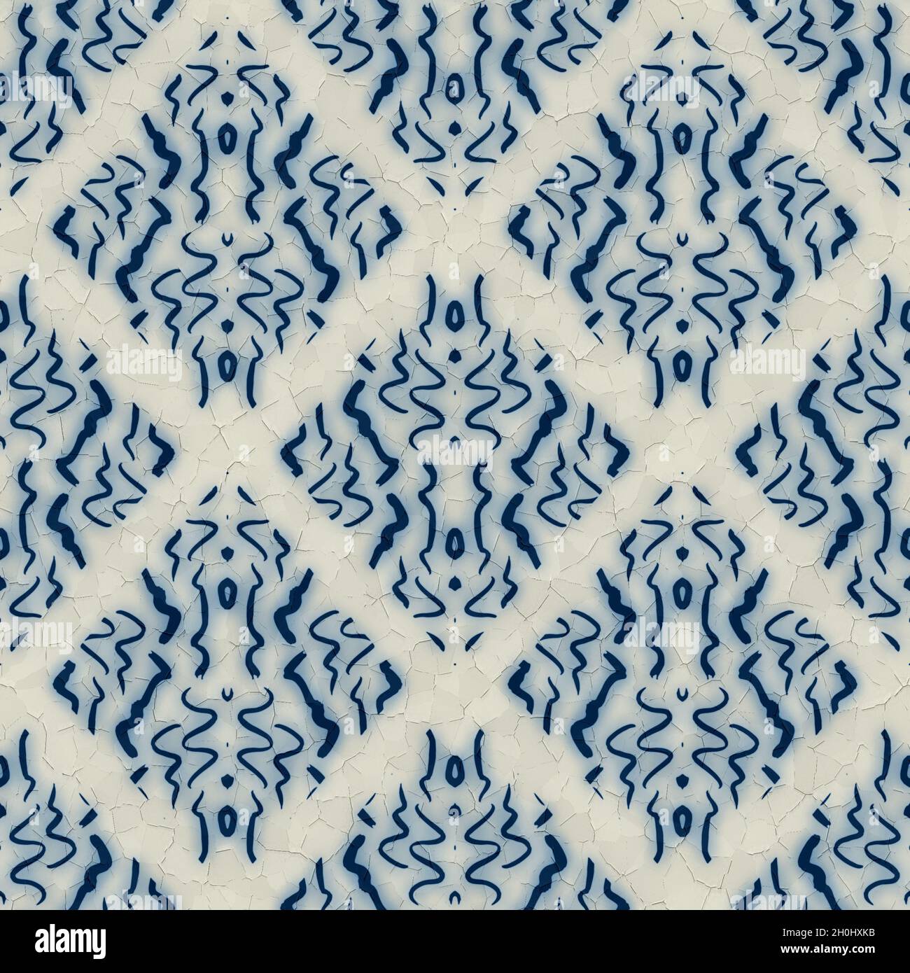 Seamless blue and white ceramic tile ornate damask pattern for surface ...