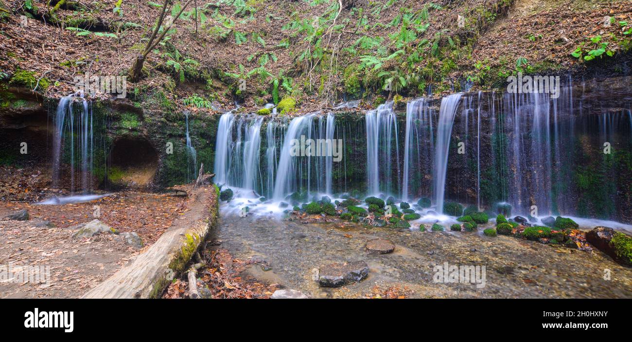 Beautiful scenery of Shiraito Waterfall in Karuizawa, Japan. The site ...