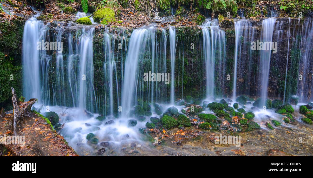 Beautiful scenery of Shiraito Waterfall in Karuizawa, Japan. The site ...