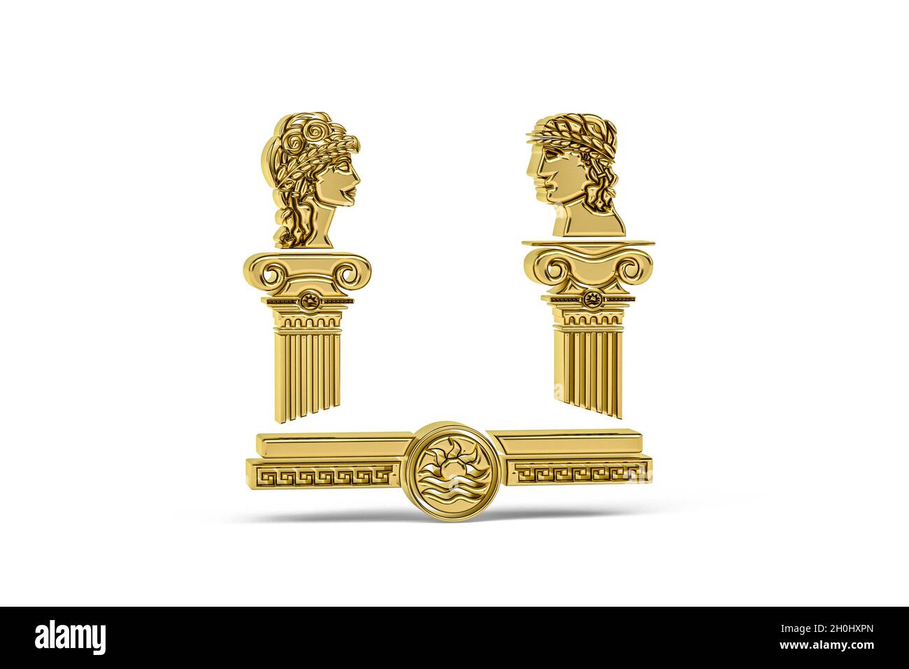 Ancient Greek civilization - Golden art and culture icon isolated on ...
