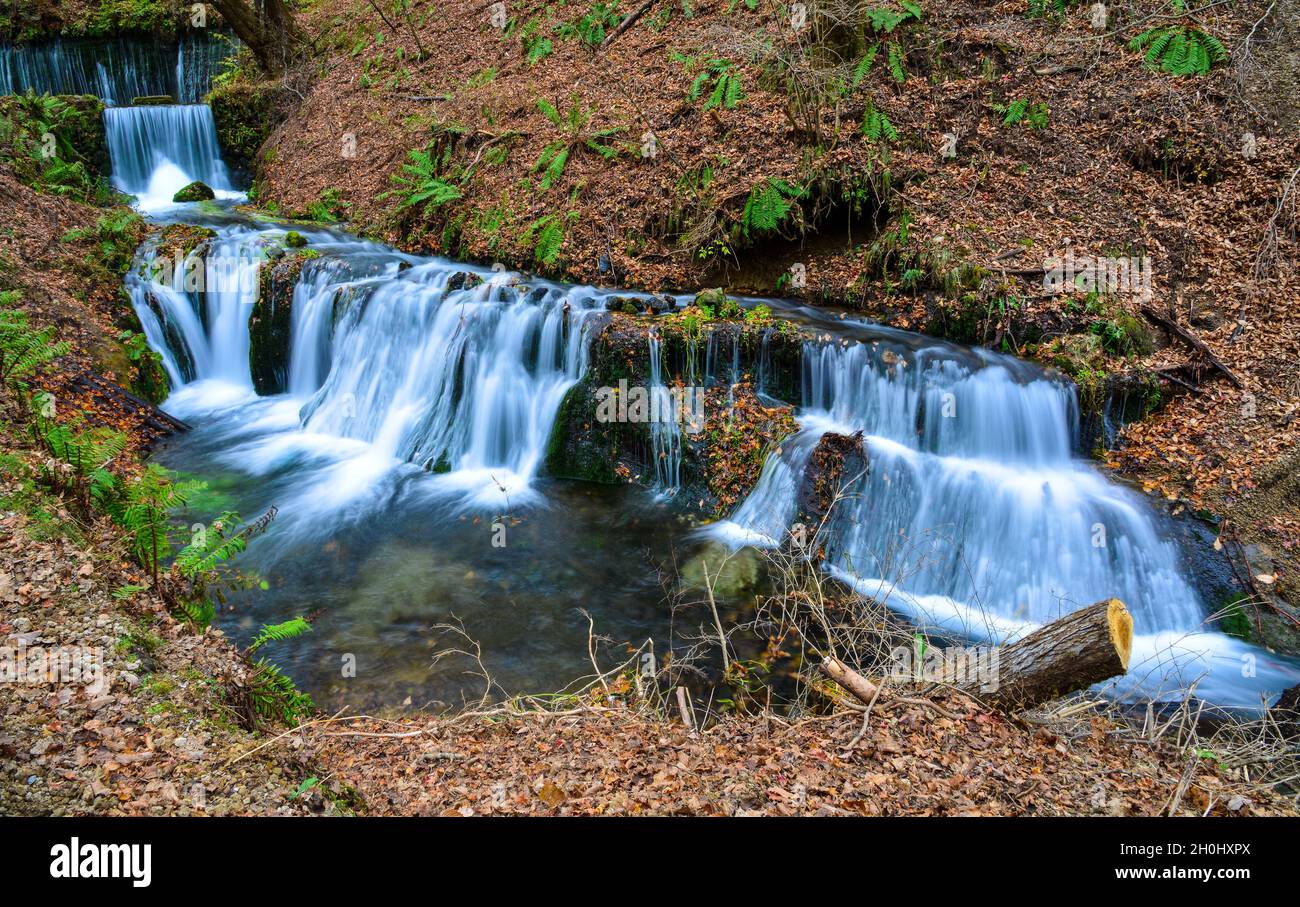 Beautiful scenery of Shiraito Waterfall in Karuizawa, Japan. The site ...