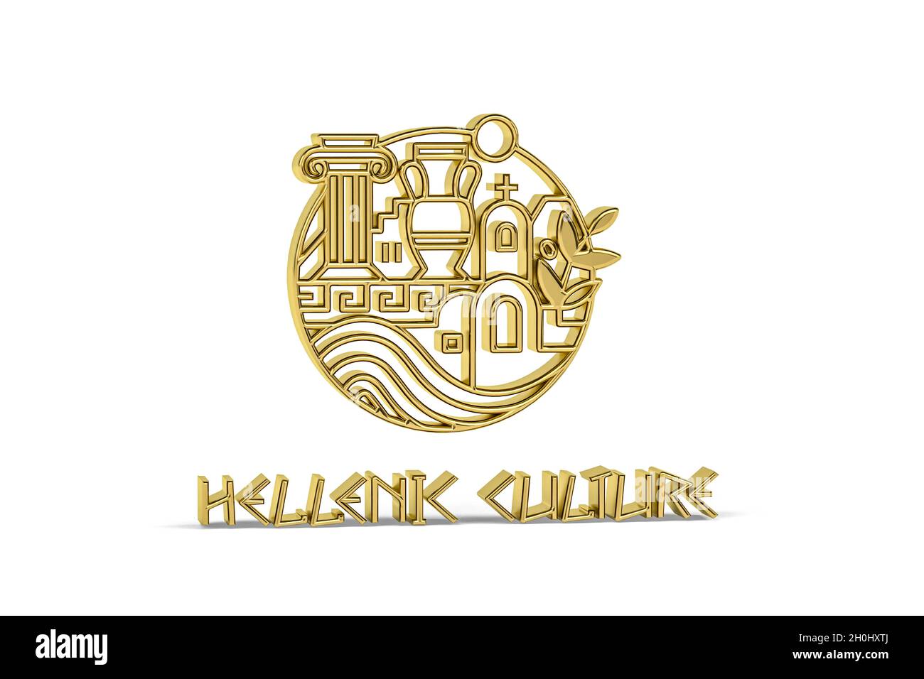 Ancient Greek civilization - Golden art and culture icon isolated on ...