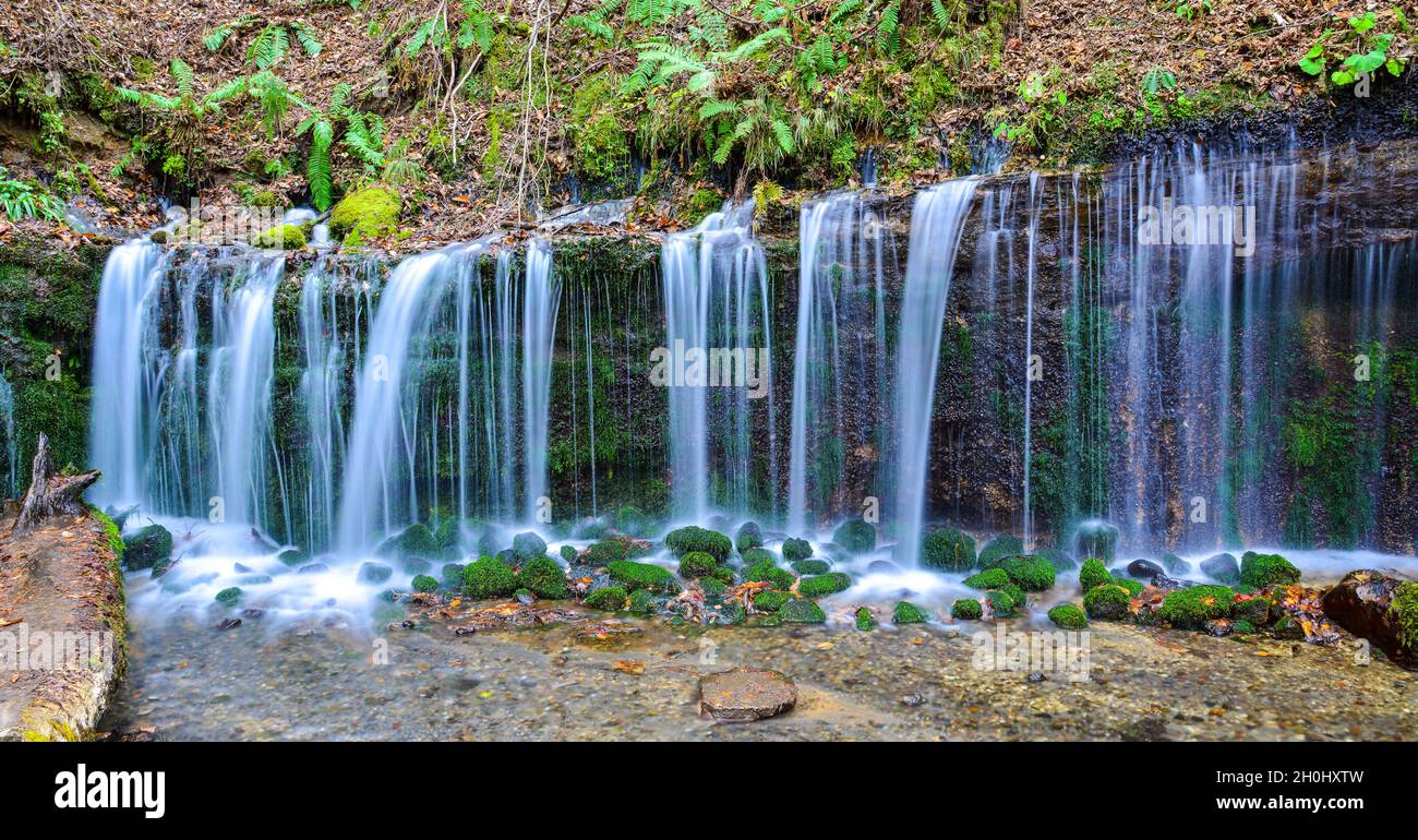 Beautiful scenery of Shiraito Waterfall in Karuizawa, Japan. The site ...