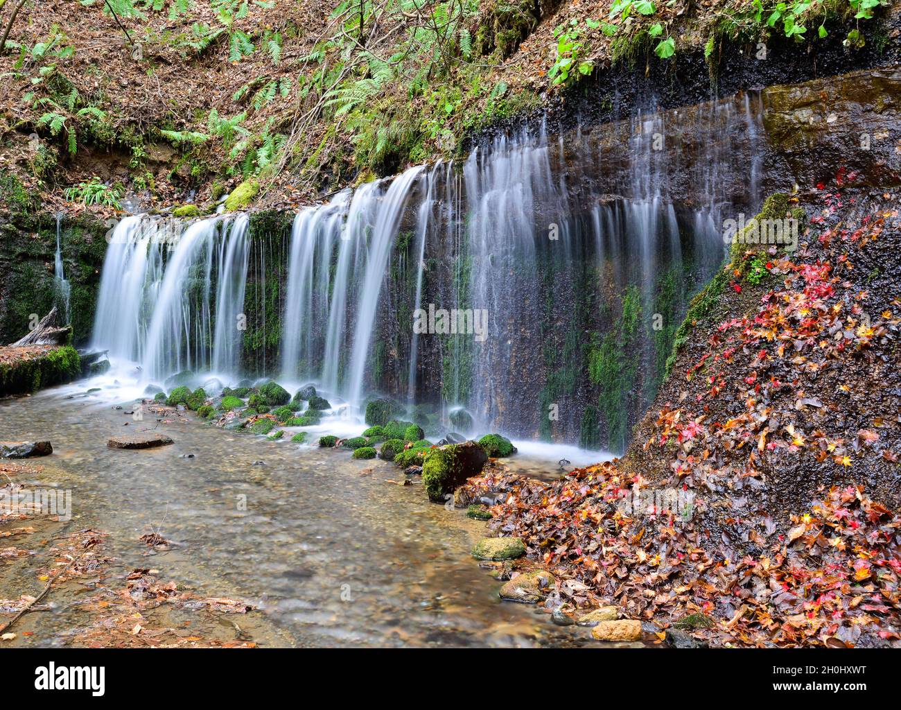 Beautiful scenery of Shiraito Waterfall in Karuizawa, Japan. The site ...