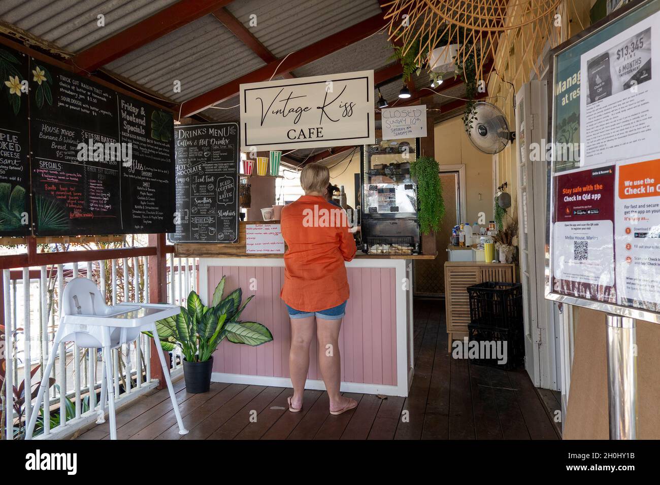 Marian, Queensland, Australia - October 2021: A customer being served ...