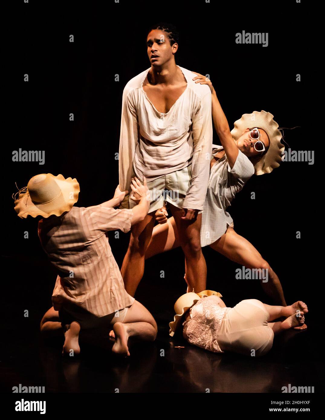 Dancers from DeNada Dance Theatre perform during a dress rehearsal for ...