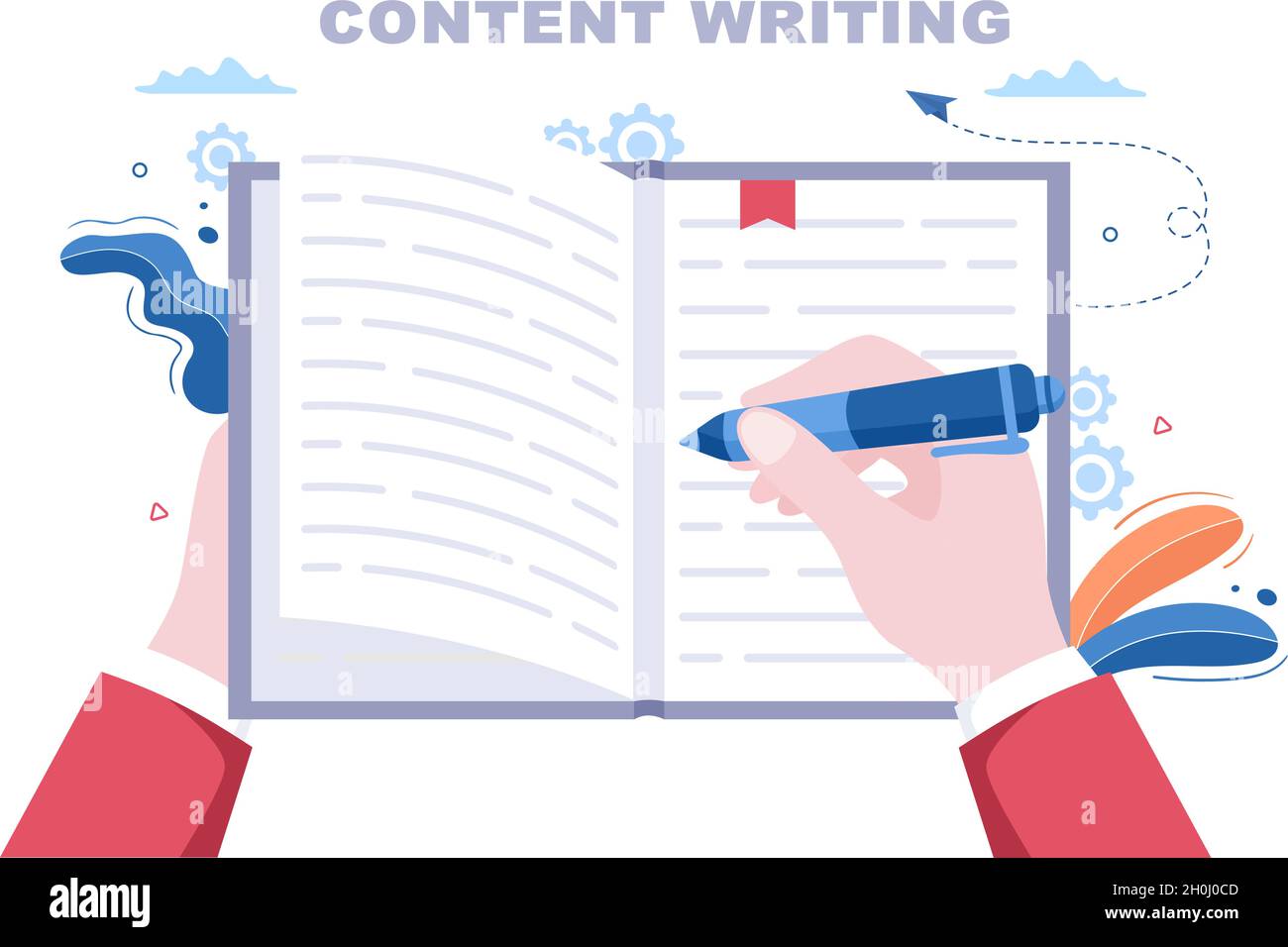 Content Writer or Journalist Background Vector Illustration For Copy ...