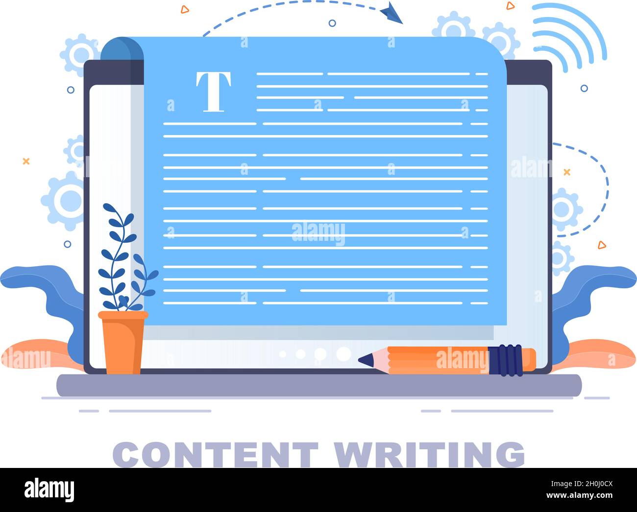 Content Writer or Journalist Background Vector Illustration For Copy ...