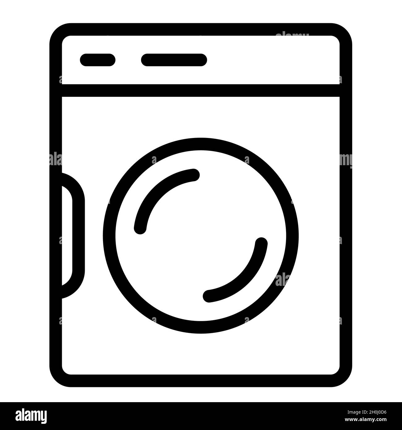 washer machine smart single isolated icon with outline style vector ...