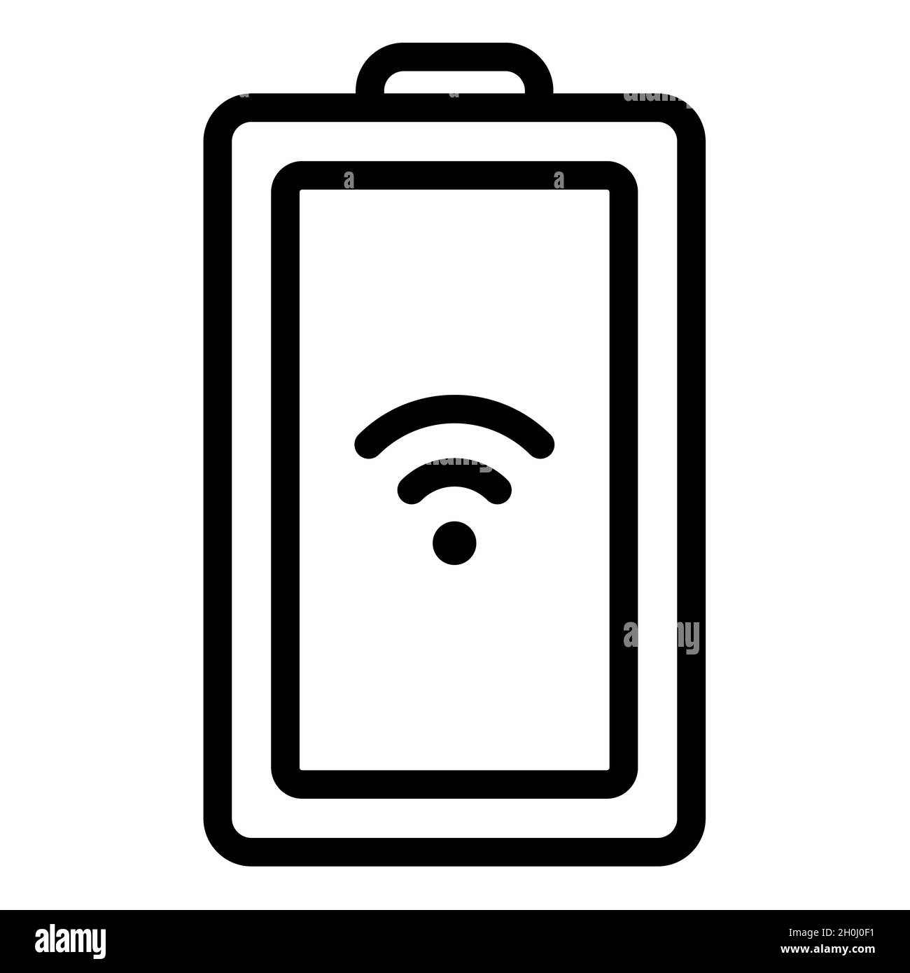 battery smart charging single isolated icon with outline style vector ...