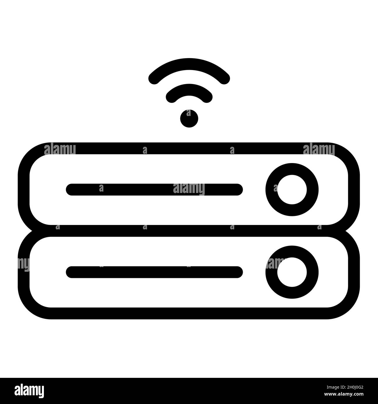 wireless server storage iot single isolated icon with outline style ...