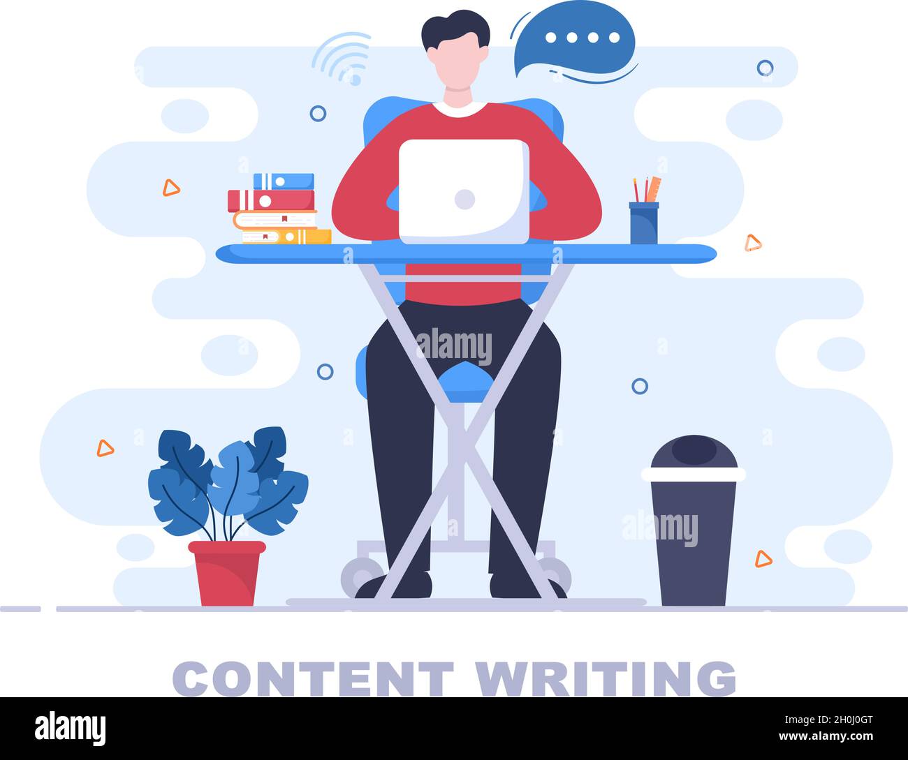 Content Writer or Journalist Background Vector Illustration For Copy ...