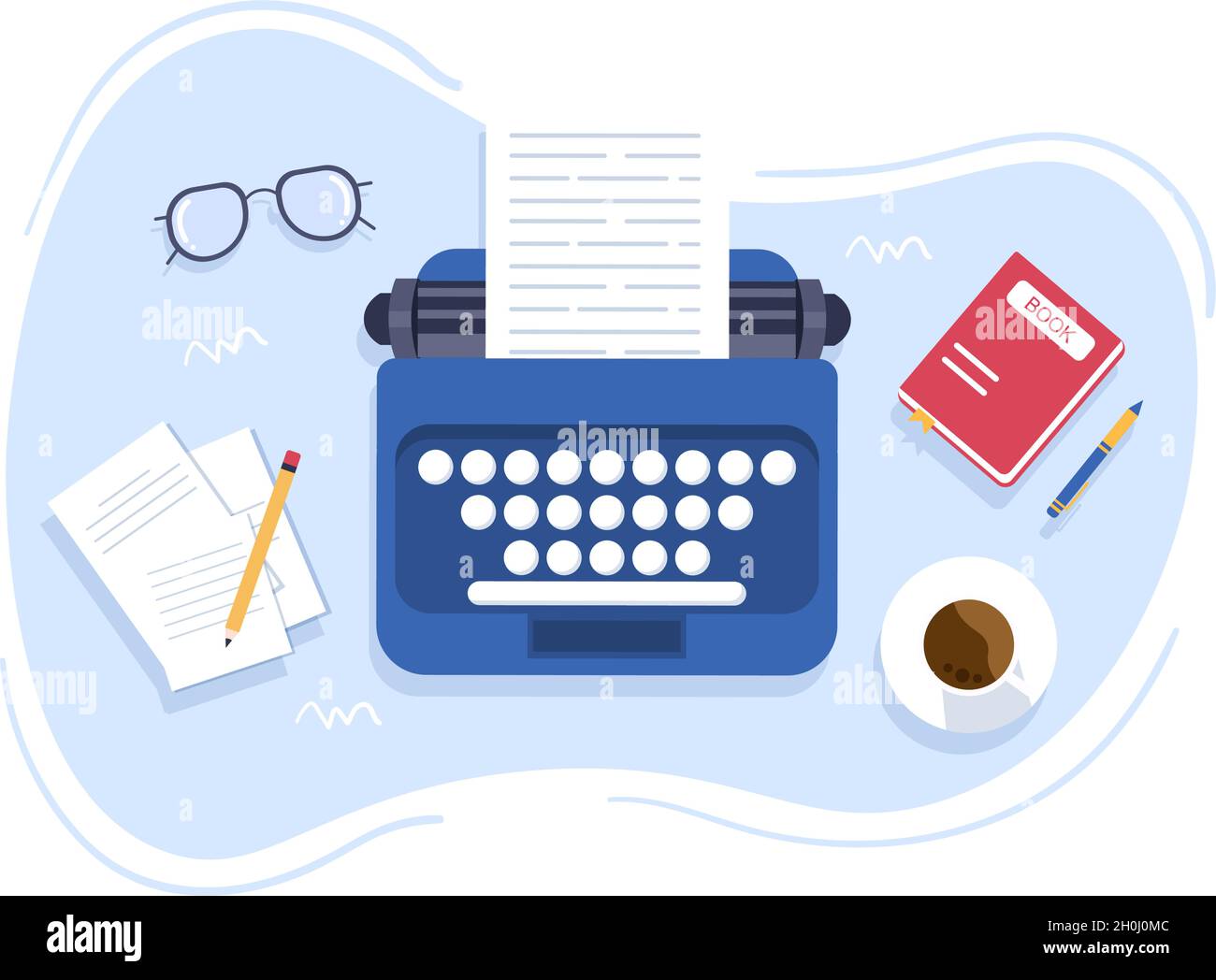 Content Writer or Journalist Background Vector Illustration For Copy ...