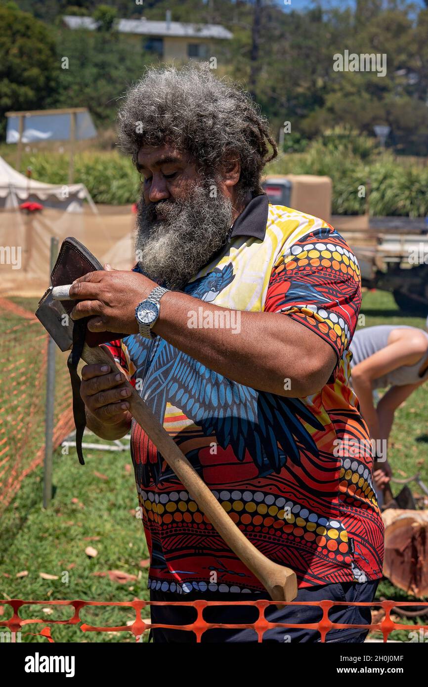 Eungella, Queensland, Australia - October 2021: A bearded aboriginal ...