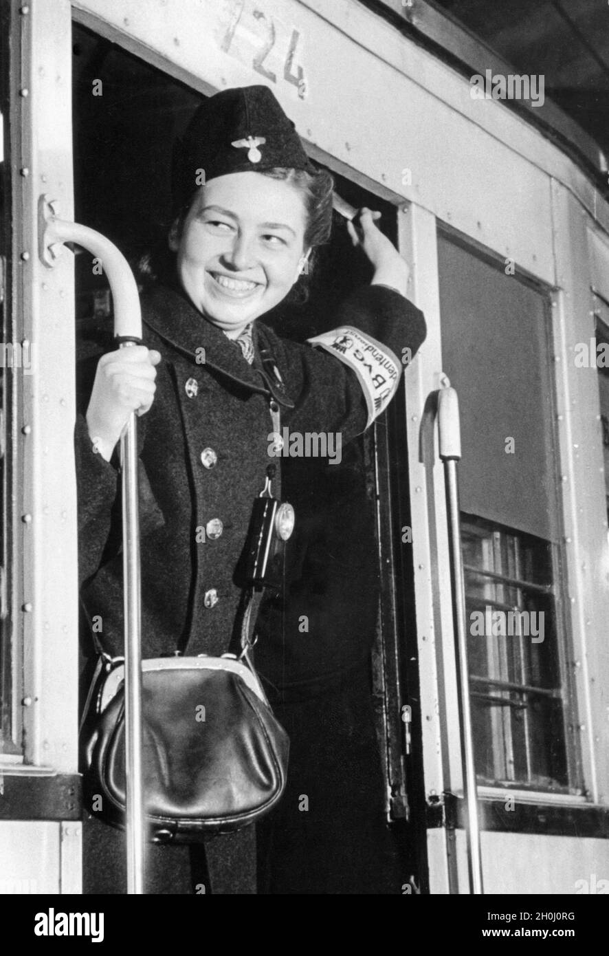 Female streetcar conductor hi-res stock photography and images - Alamy