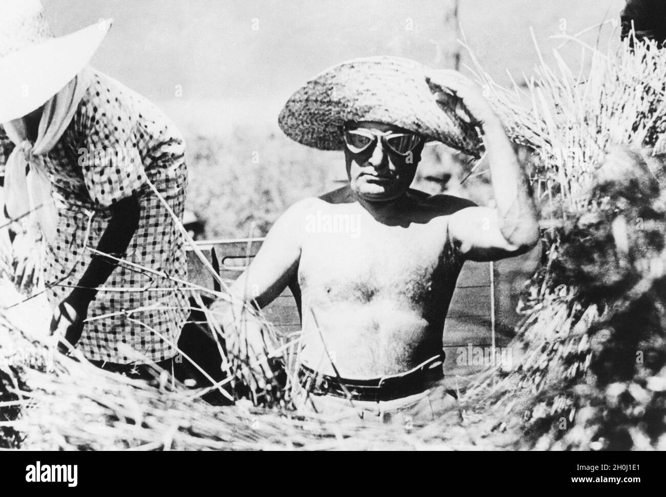 Benito Mussolini liked to stage himself in various roles: here on a hot ...