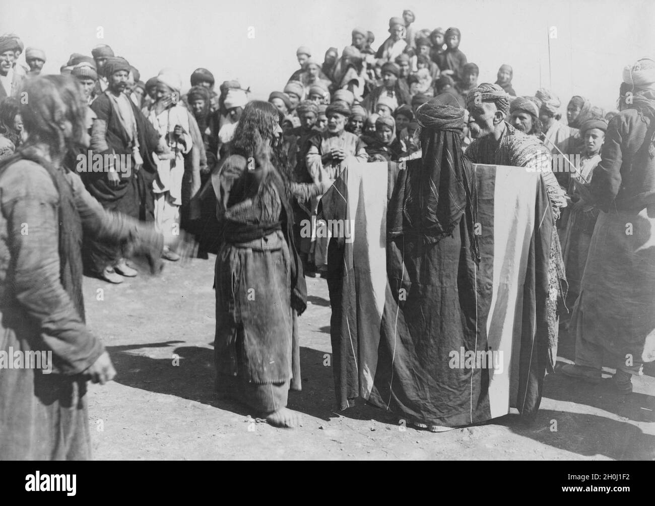 Residents at the ceremony of the sword dance on the occasion of the ...