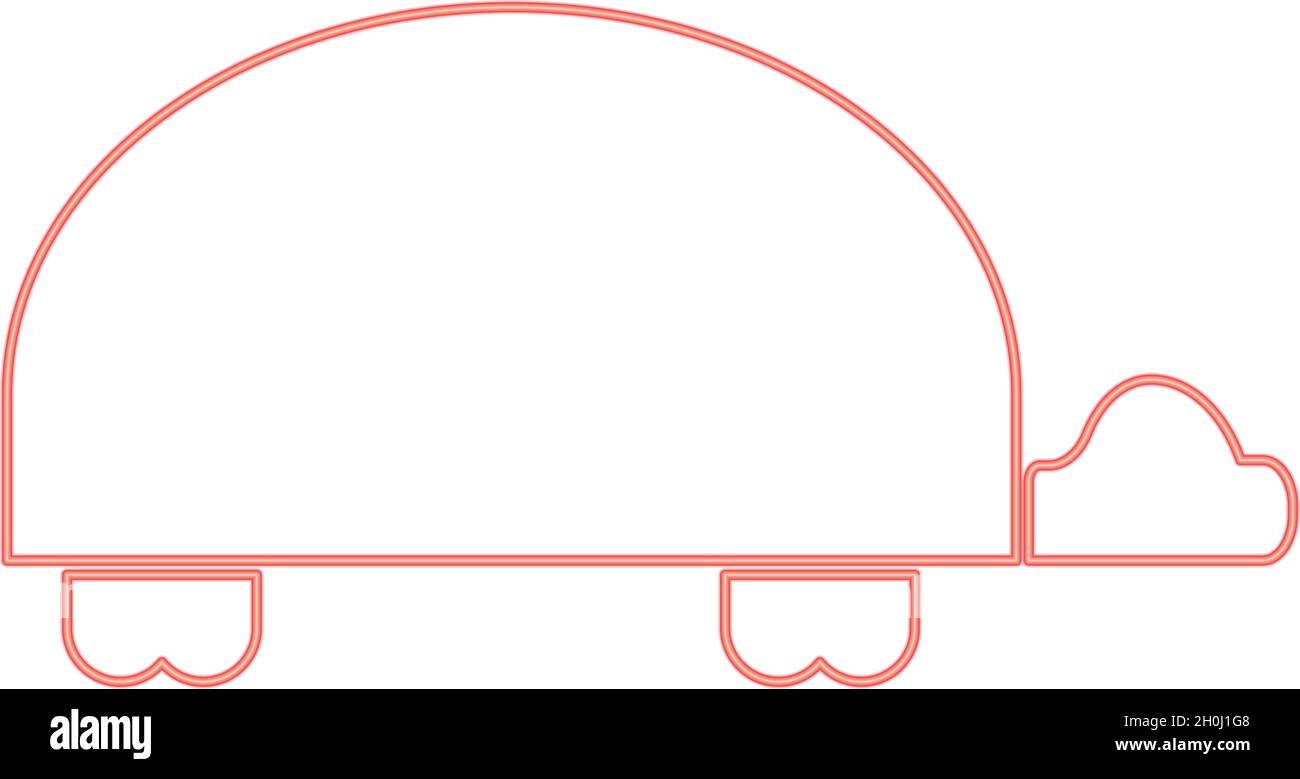 Neon turtle red color vector illustration flat style light image Stock ...