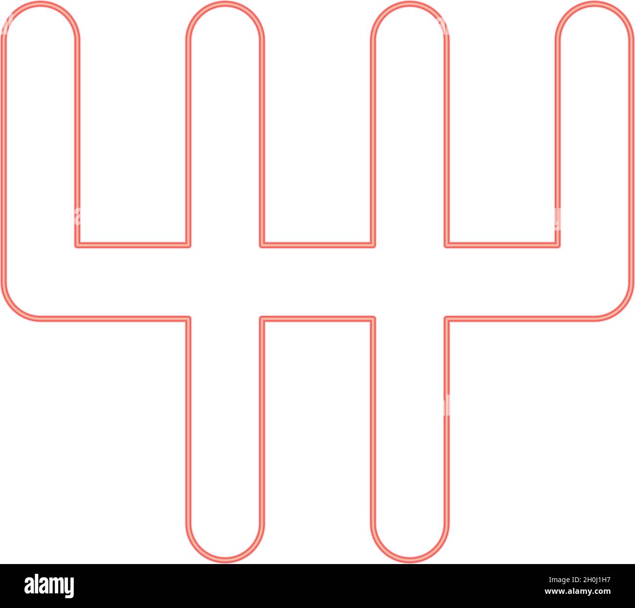 Neon speed shifter red color vector illustration flat style light image ...