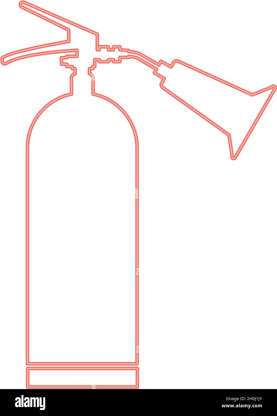 Neon fire extinguisher red color vector illustration flat style light ...