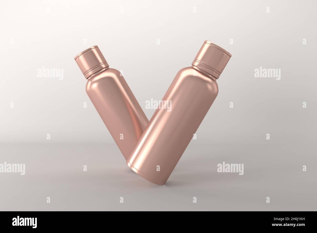 3d render of shiny perfume bottles isolated on gray background Stock ...