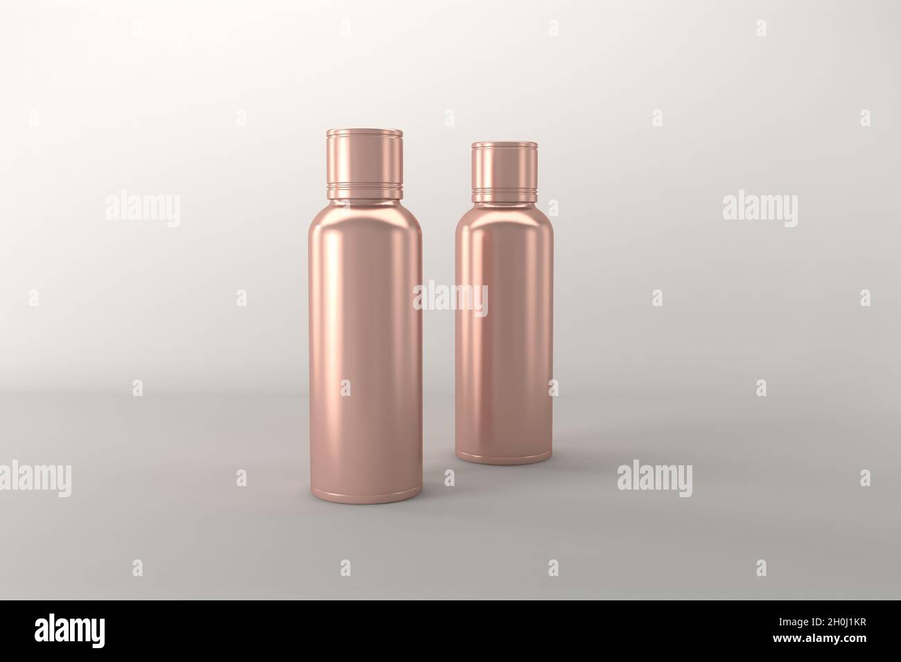 3d render of shiny perfume bottles isolated on gray background Stock ...