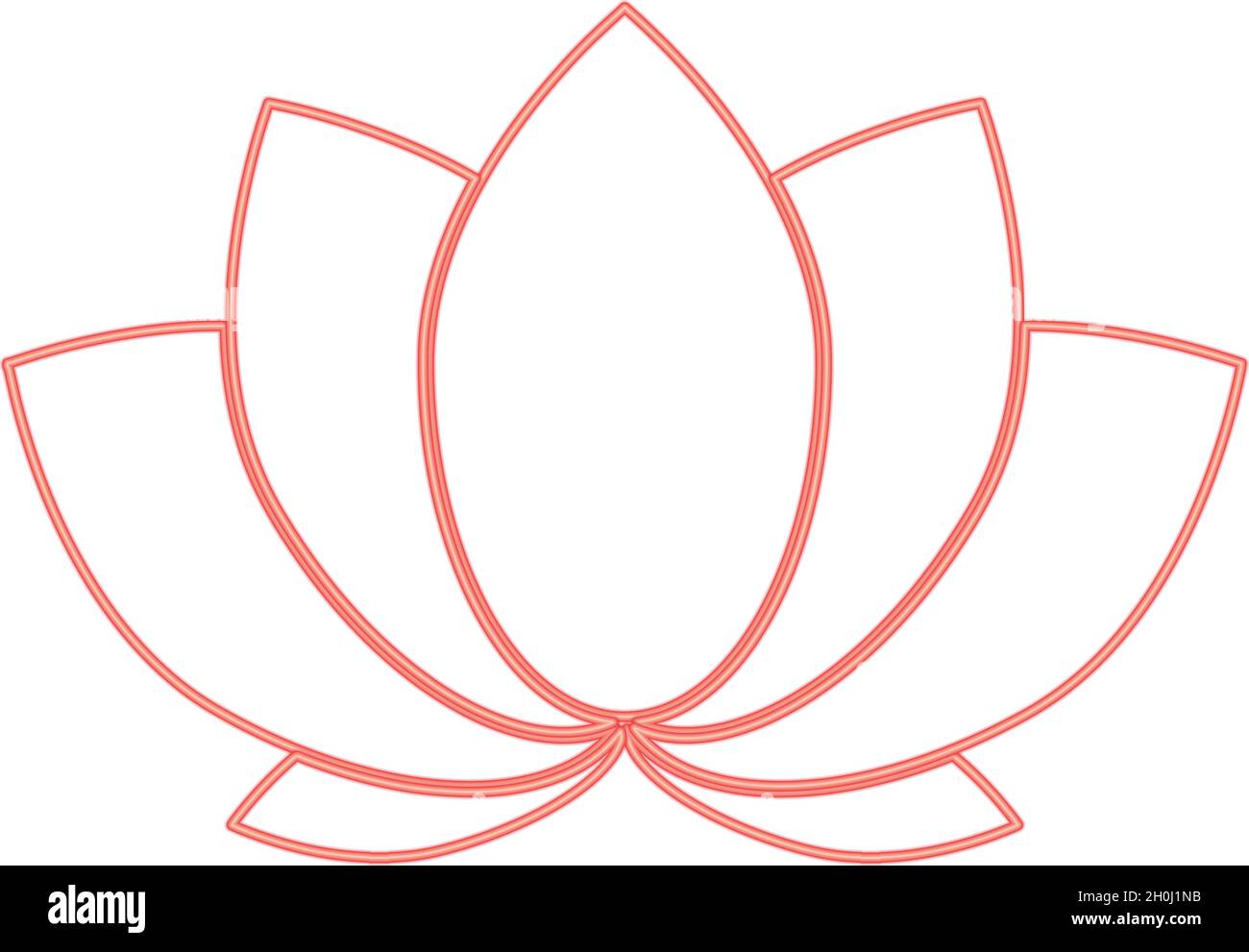 Neon lotus red color vector illustration flat style light image Stock ...