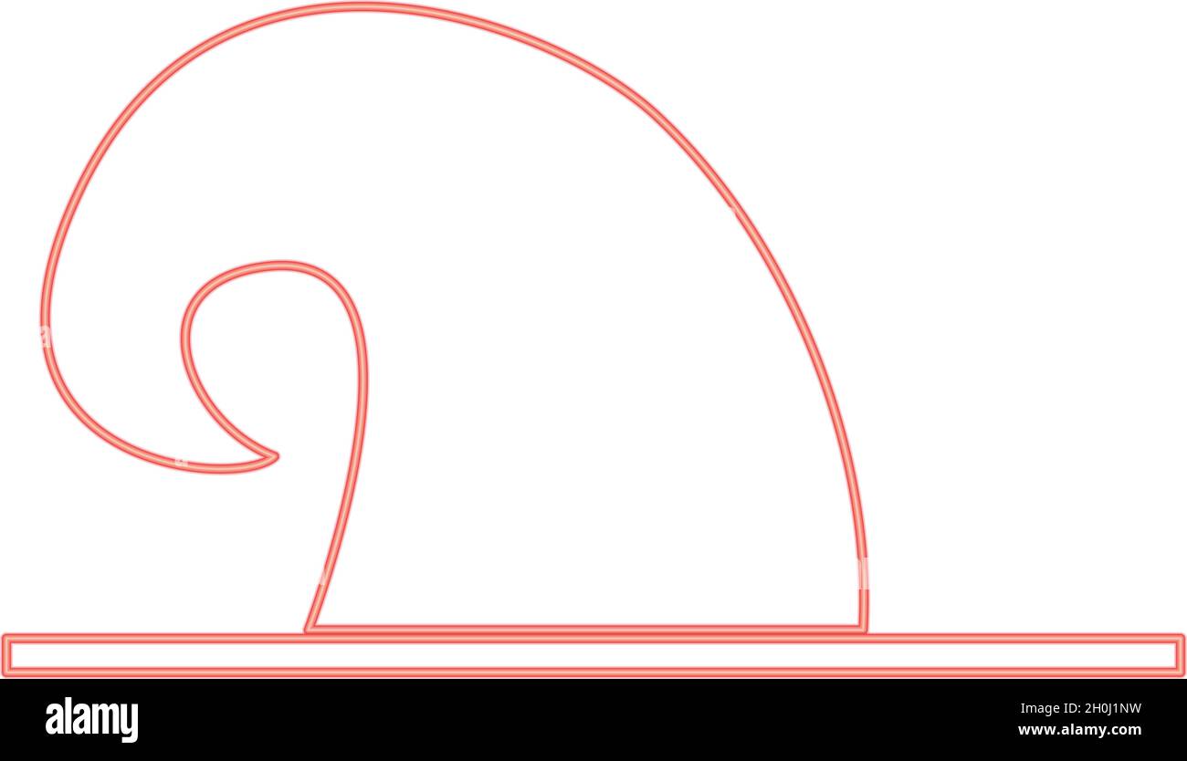 Neon wizard hat red color vector illustration flat style light image ...