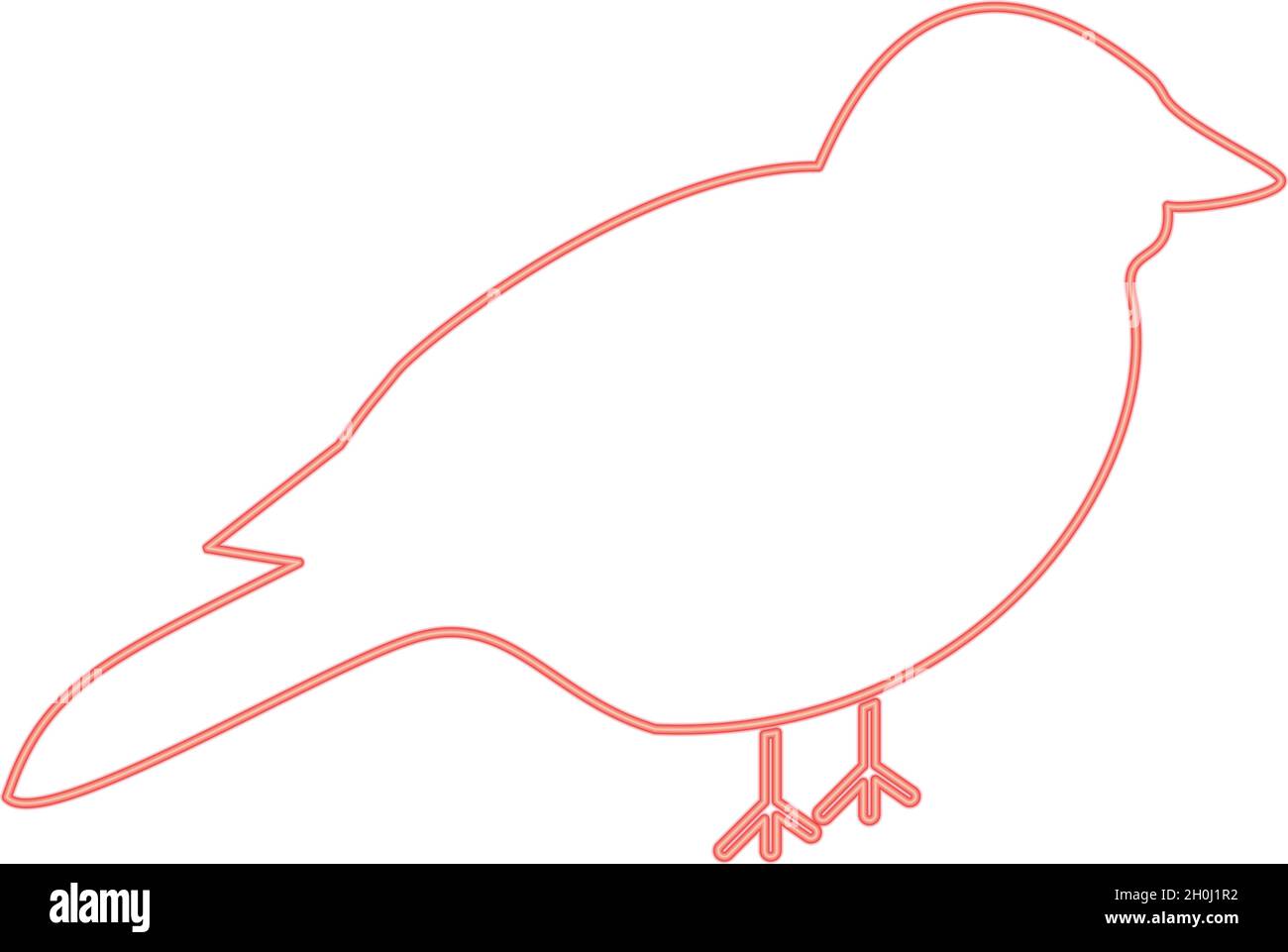 Neon bird red color vector illustration flat style light image Stock ...
