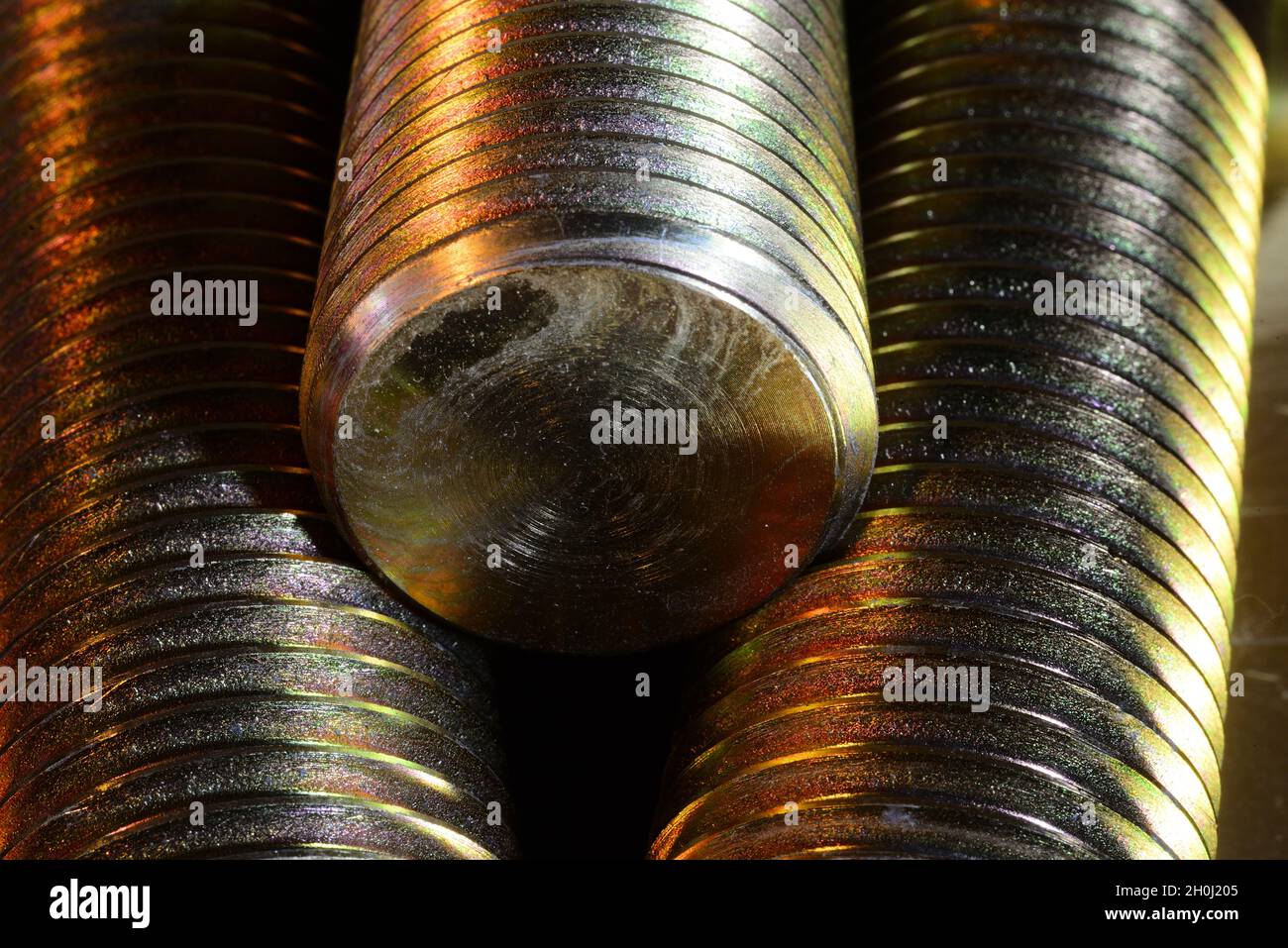 Large brass plated bolts Stock Photo - Alamy