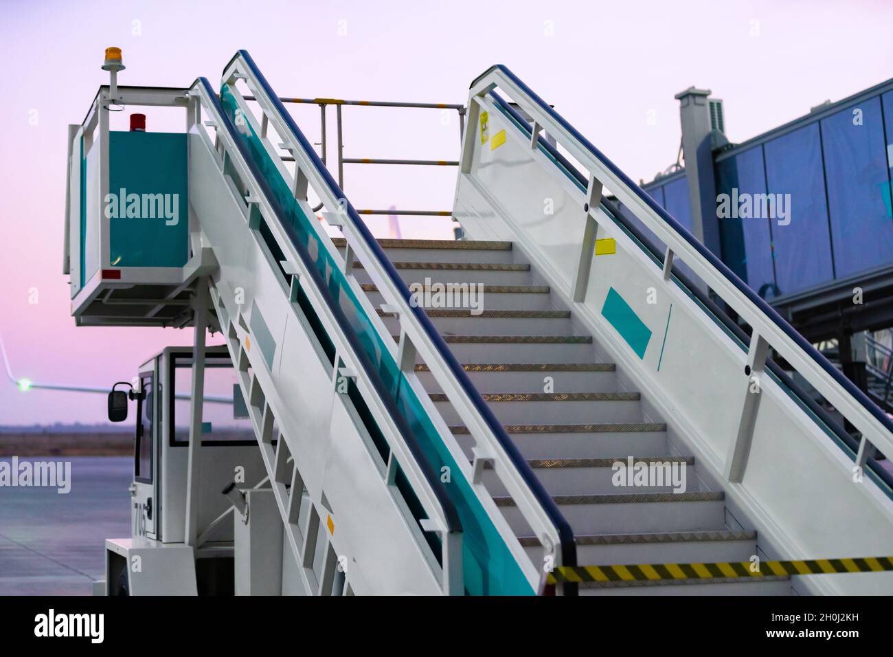 Plane ladder for disembarking and boarding passengers on board of the ...