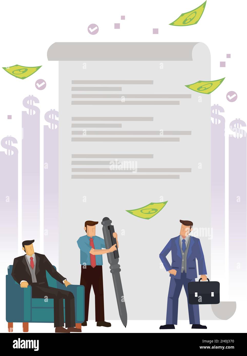 Business people with a signed contract. Concept business contract ...