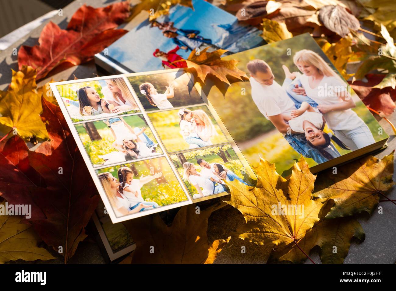 Album for photos in bright autumn foliage Stock Photo - Alamy
