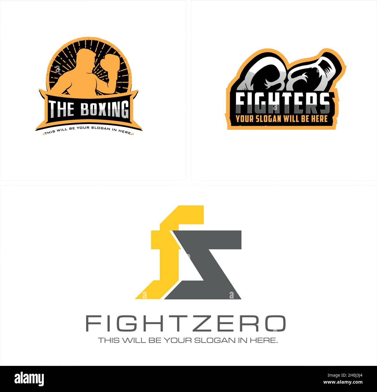 Set of boxing sport logo design Stock Vector Image & Art - Alamy