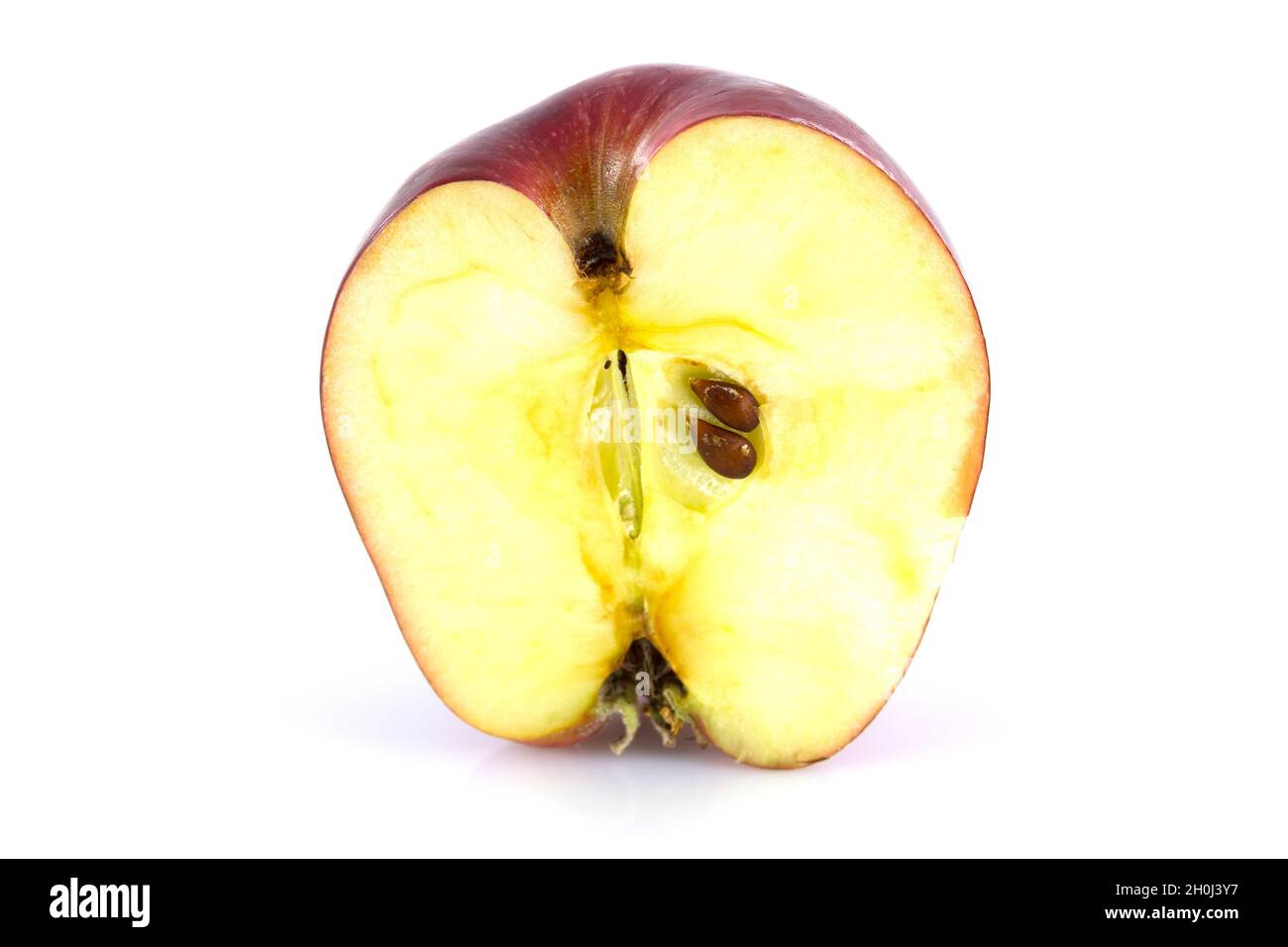 Fresh Red apple and half of red apple isolated on white background ...