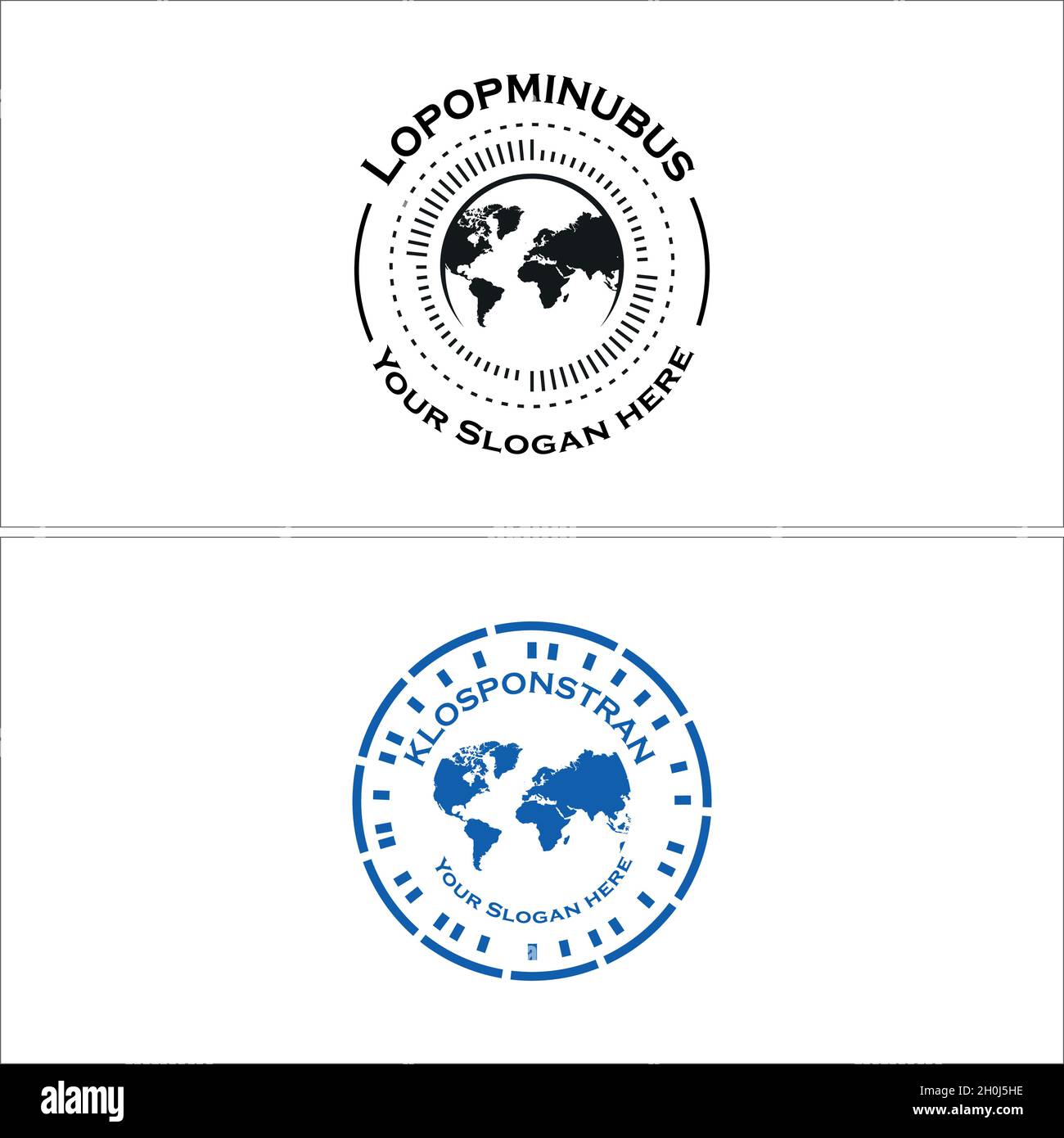 Set of world circle business company logo design Stock Vector Image ...