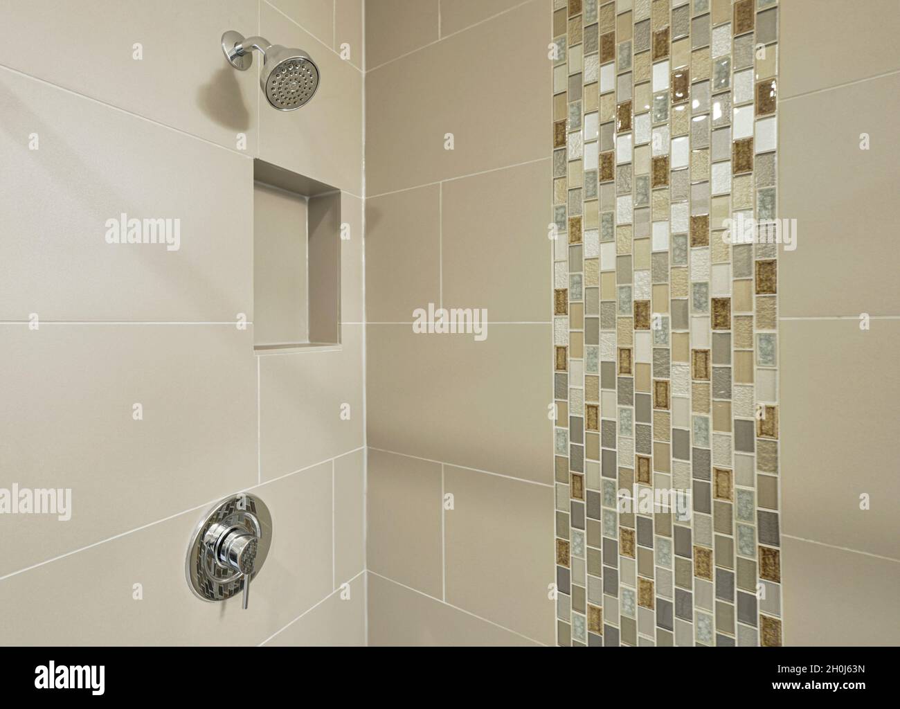 Modern residential bathroom shower interior Stock Photo - Alamy