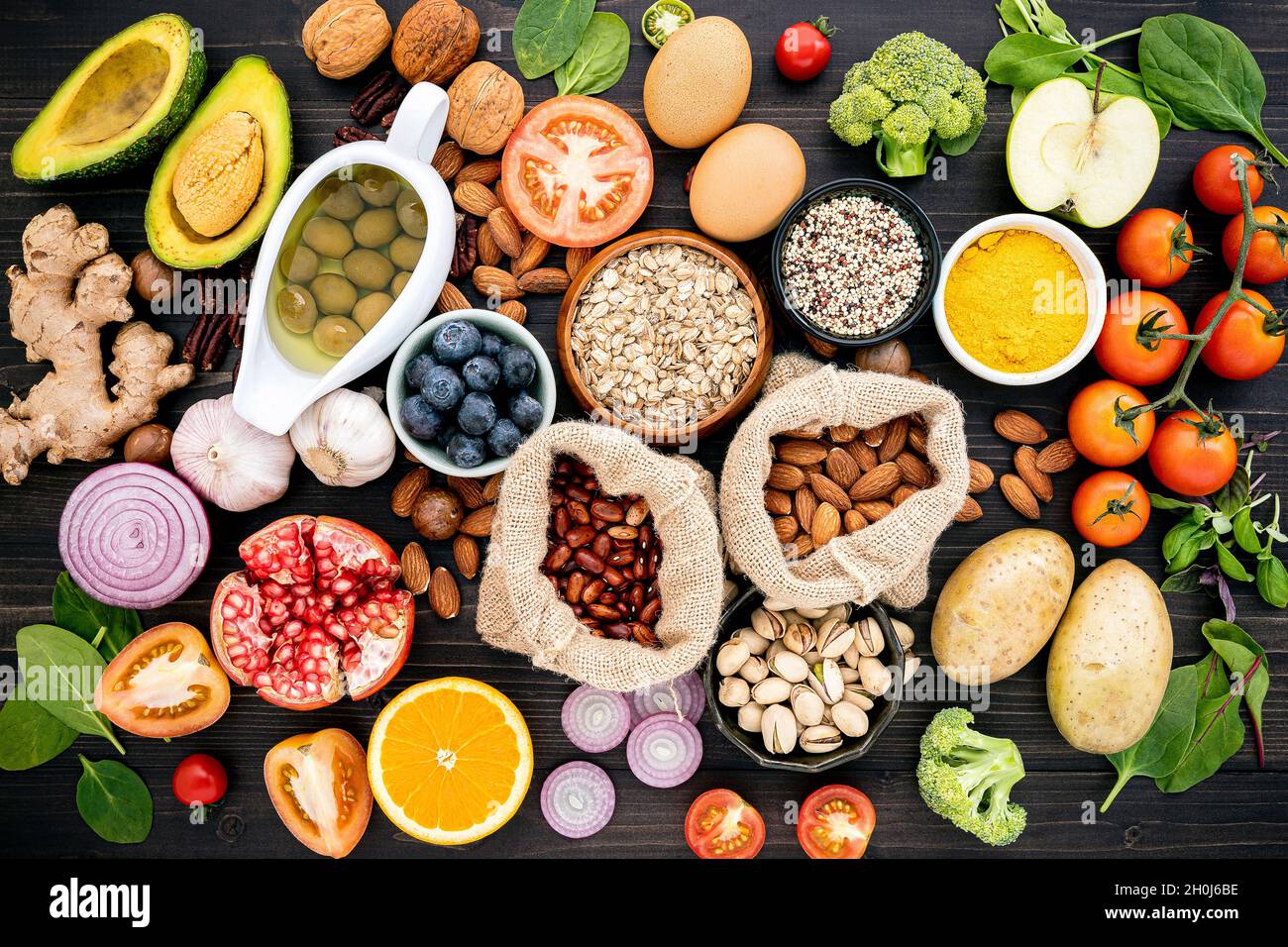 Ingredients for the healthy foods selection. The concept of healthy ...