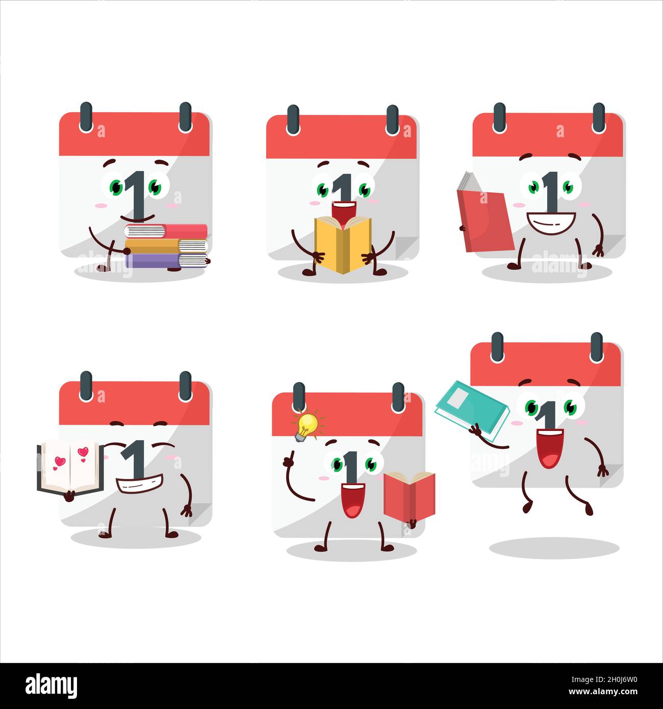 A picture of 1st calendar cartoon character concept reading an amusing ...